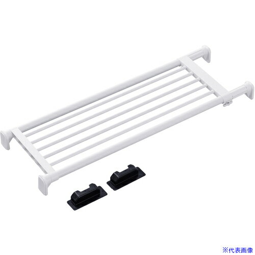 オレンジブック トラスコ中山　TRUSCOIRIS 202301 強力伸縮棚 ホワイト 〔品番:HJP113RW〕[ 注番:6774378]特長●ねじや釘を使わずに壁にしっかりと固定できる伸縮棚です。●圧着部をL字型にすることで、十分な耐荷...