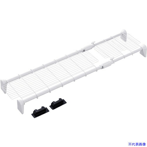 オレンジブック トラスコ中山　TRUSCOIRIS 202305 超強力伸縮メッシュ棚 ホワイト 〔品番:HJM75RW〕[ 注番:6774381]特長●ねじや釘を使わずに壁にしっかりと固定できる伸縮棚です。●小物が落ちにくいメッシュ棚2枚...