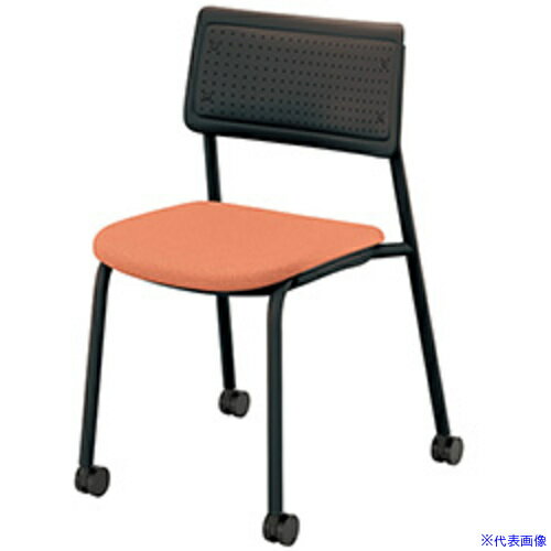 オレンジブック トラスコ中山　TRUSCONAIKI ミーティングチェアー(肘無) E490型 〔品番:E490FCB1PTE〕[ 注番:6808586]特長●張地：布張り(再生ポリエステル100%)、背：PP樹脂成型品、フレーム：φ25....