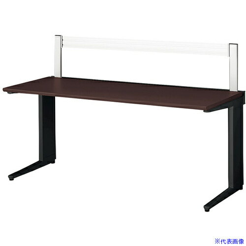オレンジブック トラスコ中山　TRUSCONAIKI 平デスク(ミドルフレーム付) トリアス TR型/天板:ダークウォールナット 本体:ブラック/W1600×D700×H1070 (天板面:H720) 〔品番:TRH167FMBWN〕[ 注...