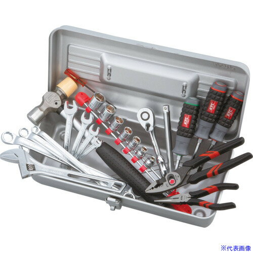 オレンジブック トラスコ中山　TRUSCOKTC 工具セット(片開きメタルケースタイプ)[25点] 〔品番:SK3242S〕[ 注番:6831898]特長●スタイリッシュな片開きメタルケースEK-3を採用しました。●一部の工具がトレイに収納...