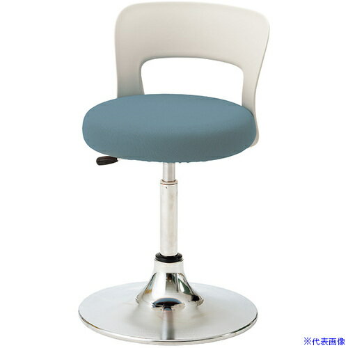 オレンジブック トラスコ中山　TRUSCONAIKI 丸イス(固定脚・背付)/座面：ライトブルー 〔品番:E672FPLBL〕[ 注番:6910570]特長仕様●座幅(mm)：375●座奥行(mm)：375●座面高さ(mm)：450〜600...
