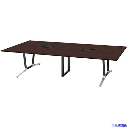 オレンジブック トラスコ中山　TRUSCONAIKI ミーティングテーブル(舟底配線付 アドコード ADC型/天板:マスターオーク 脚部:ポリッシュ/W3200×D1200 〔品番:ADC3212AKHPBMO〕[ 注番:6914924]特...