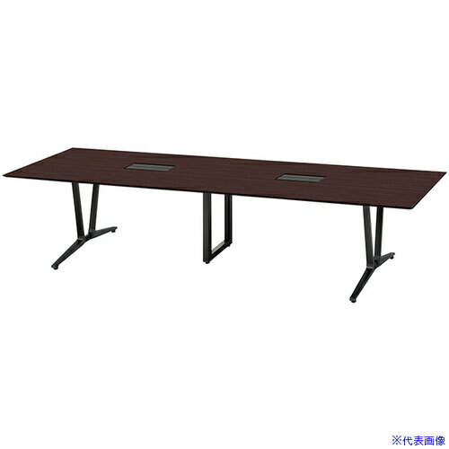 オレンジブック トラスコ中山　TRUSCONAIKI ミーティングテーブル(舟底配線付 アドコード ADC型/天板:マスターオーク 脚部:ブラック/W3200×D900 〔品番:ADC3209AKHBBMO〕[ 注番:6915026]特長●...