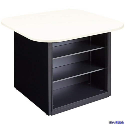 オレンジブック トラスコ中山　TRUSCONAIKI キャビネットカウンター スクエアタイプ CF型/脚:ブラック/天板:ホワイト 幕板:ブラック/W1400×D1400 〔品番:CFH1414SBHB〕[ 注番:6932138]特長●空間...