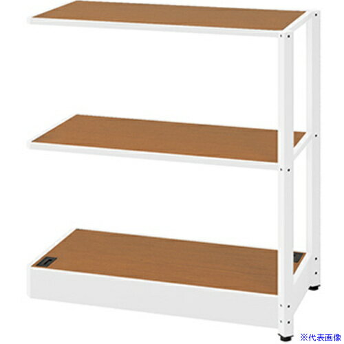 オレンジブック トラスコ中山　TRUSCONAIKI シェルフラック(連結型) メレム MU型/天板：ミディアムウォールナット 本体：サテンホワイト/W925×H973 〔品番:MU0909RSWMW〕[ 注番:6982980]特長●オフィ...