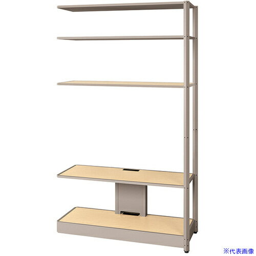 オレンジブック トラスコ中山　TRUSCONAIKI シェルフラック(モニターユニット メレム MU型/天板：シルクウッド 本体：サテンアッシュトープ/W1225×H2103 〔品番:MU1221RMLSTS〕[ 注番:6983299]特長...