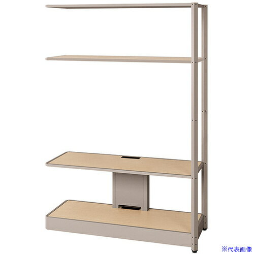 オレンジブック トラスコ中山　TRUSCONAIKI シェルフラック(モニターユニット メレム MU型/天板：サンドオーク 本体：サテンアッシュトープ/W1225×H1813 〔品番:MU1218RMLSTSO〕[ 注番:6983311]特...