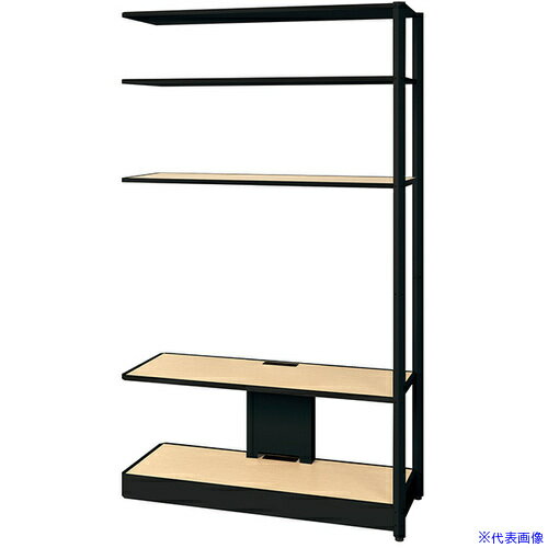 オレンジブック トラスコ中山　TRUSCONAIKI シェルフラック(モニターユニット メレム MU型/天板：シルクウッド 本体：サテンブラック/W1225×H2103 〔品番:MU1221RMLSBS〕[ 注番:6983340]特長●オフ...