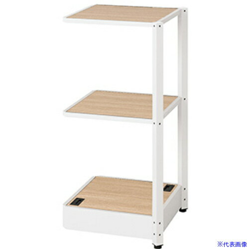 オレンジブック トラスコ中山　TRUSCONAIKI シェルフラック(コーナー連結 メレム MU型/天板：サンドオーク 本体：サテンホワイト/W475×H973 〔品番:MU0409RSWSO〕[ 注番:6984915]特長●オフィス空間を...
