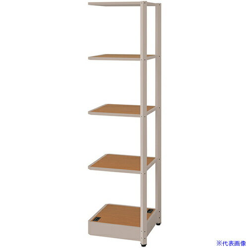 オレンジブック トラスコ中山　TRUSCONAIKI シェルフラック(コーナー連結 メレム MU型/天板：ミディアムウォールナット 本体：サテンアッシュトープ/W475×H1813 〔品番:MU0418RSTMW〕[ 注番:6984981]...