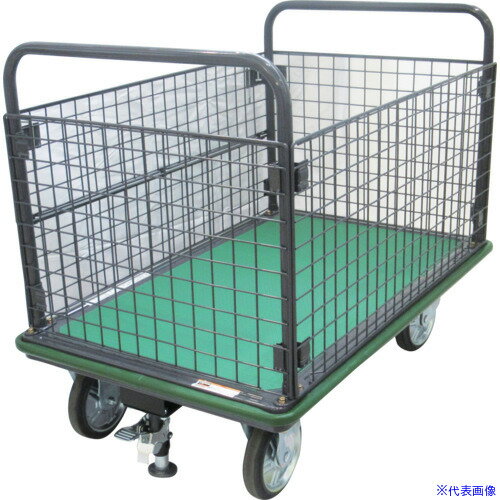 オレンジブック トラスコ中山　TRUSCOTRUSCO ハイグレード運搬車 金網付 1200X750 ストッパー付き 〔品番:507SEBNA〕[ 注番:6994437]特長●四方の金網で細かな荷物を押して搬送できます。●車輪に標準ラジアル...