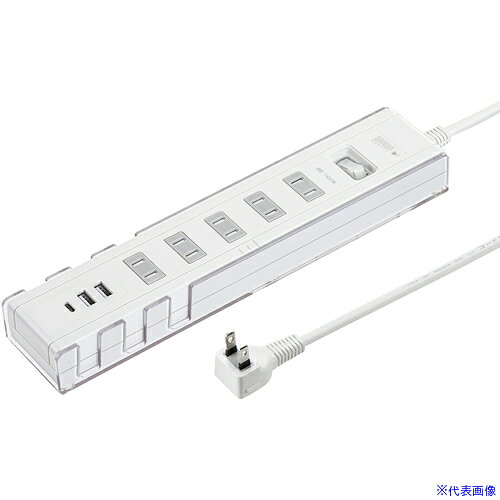 オレンジブック トラスコ中山　TRUSCOSANWA タップ スマホスタンド付きタップ 〔品番:TAPB47UC3W〕[ 注番:7010124]特長●2P・5個口の電源タップで、USB充電ポートが3つ付いています。●USBポートはType-...