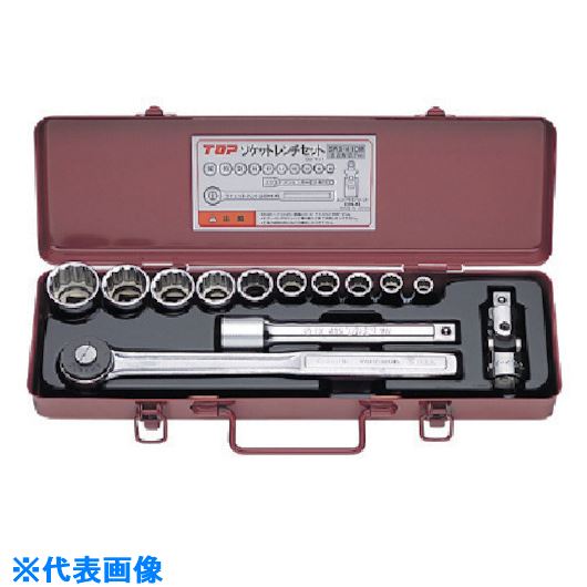 オレンジブック トラスコ中山　TRUSCOトップ工業(TOP) ソケットレンチセット 差込角12.7mm 13点 〔品番:SWS410M〕[ 注番:7234317]特長●ソケットレンチセットです。用途●ボルト・ナットの締め緩めに。仕様●差込...