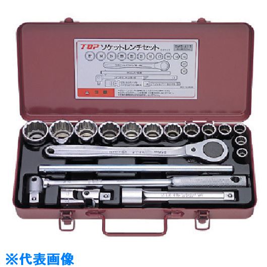 オレンジブック トラスコ中山　TRUSCOトップ工業(TOP) ソケットレンチセット 差込角12.7mm 18点 〔品番:SWS413〕[ 注番:7234325]特長●ソケットレンチセットです。用途●ボルト・ナットの締め緩めに。仕様●差込角...