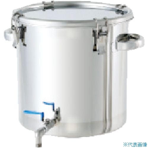 オレンジブック トラスコ中山　TRUSCOMONOVATE ステンレスタンク ストレート密閉タンク(ボールバルブ付) 25L 〔品番:CTHV33〕[ 注番:7515901]特長●内容物を排出できるようにボールバルブを取り付けています。●バ...