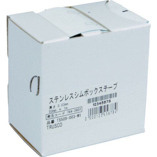 オレンジブック トラスコ中山　TRUSCOTRUSCO ステンレスシムボックステープ 0.06 50mmX1m 〔品番:TS50X006M1〕[ 注番:7642636]特長●機械同士のすき間を埋めたり、調整用に使用できます。●テープ状になっ...