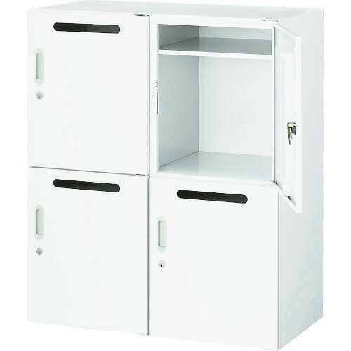 オレンジブック トラスコ中山　TRUSCOTRUSCO ユニット型壁面書庫 片開パーソナル2列2段 投入口付 H1050 W色 〔品番:ULPW11〕[ 注番:7658117]特長●フリーアドレスの職場などで個人の荷物の管理ができます。●投...