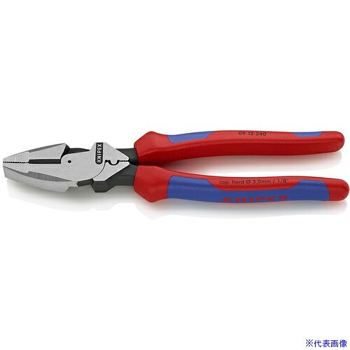 オレンジブック トラスコ中山　TRUSCOKNIPEX 架線工事用強力ペンチ 圧着付き コンフォートハンドル 〔品番:0912240〕[ 注番:7659474]特長●従来の約半分の力でグリップできます。●ソフトおよびハードワイヤー用の切刃付...