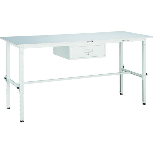 オレンジブック トラスコ中山　TRUSCOTRUSCO 軽荷重作業台高さ調節式(150kg)AEM型 900X600XH650〜950 1段引出付 ホワイト色 〔品番:AEM0960F1W〕[ 注番:7701811]特長●650〜950mm...