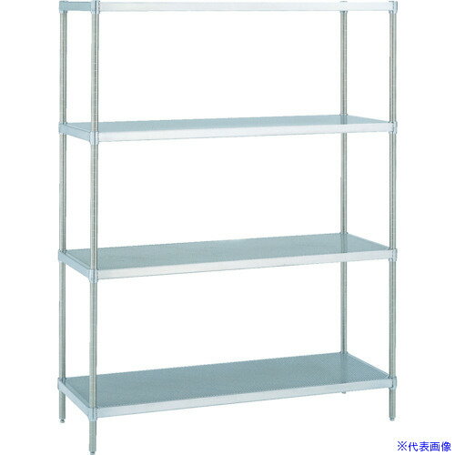 オレンジブック トラスコ中山　TRUSCOERECTA スーパーシリーズ・304パンチングソリッドシェルフ 間口910mm×奥行613mm×高さ1587mm(PS) DB付 5段 〔品番:LSS910PSPS1590W5〕[ 注番:7706...