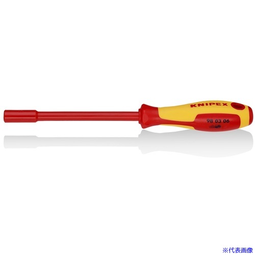 オレンジブック トラスコ中山　TRUSCOKNIPEX 【売切廃番】9803−06 絶縁ナットドライバー 1000V 〔品番:980306〕[ 注番:7849486]特長●楕円形のグリップにより、転がりにくい形状です。●疲労が少なく手を保護...