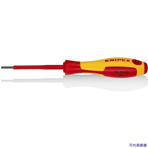 オレンジブック トラスコ中山　TRUSCOKNIPEX 【売切廃番】絶縁ドライバー (ー)2.5X75 〔品番:98202.5〕[ 注番:7849630]特長●楕円形のグリップにより、転がりにくい形状です。仕様●刃先：［［−］］2.5●軸長...