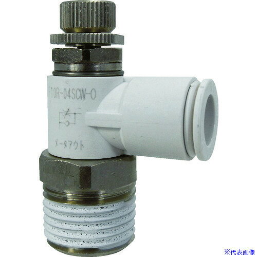オレンジブック トラスコ中山　TRUSCOチヨダ ファイブスピードコントローラα白メーターアウト10mm・R1/2 〔品番:F10R04SCWO〕[ 注番:8082764]特長●ニードル弁の回転数が多いので、滑らかな速度制御が可能です。●難...