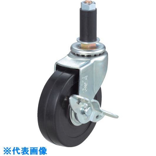オレンジブック トラスコ中山　TRUSCOユーエイ 差し込み式 自在 キャスター ゴム 車輪径40mm ストッパー付き Lタイプ LTF−S型 パイプ径16 〔品番:LTF40RS16〕[ 注番:8092735]特長●標準的な小型キャスター...