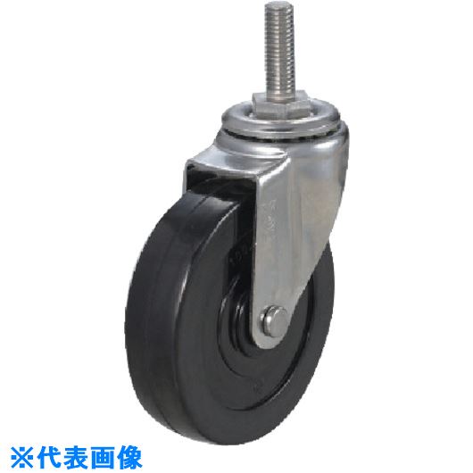 オレンジブック トラスコ中山　TRUSCOユーエイ ねじ込み式 自在 キャスター ゴム 車輪径100mm Eタイプ ET型 ネジ寸法M16×40ピッチ2 〔品番:ET100RHM1640〕[ 注番:8092894]特長●高級感のあるクロムメ...