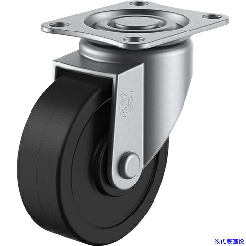 オレンジブック トラスコ中山　TRUSCOユーエイ プレート式 自在 ステンレスキャスター ゴム 車輪径65mm Sタイプ SUS−SG型 取付寸法55×42 〔品番:SUSSG65RH〕[ 注番:8093256]特長●耐水性・耐食性に優れ...