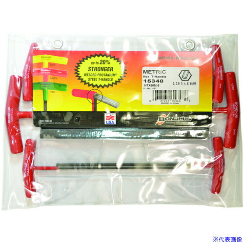 オレンジブック トラスコ中山　TRUSCOBONDHUS 全長229mm 六角T−ハンドル セット6本組(2−6mm) No.15348 〔品番:HTX60M9〕[ 注番:8108479]特長●スチール製ハンドルを採用しています。●グリップ...
