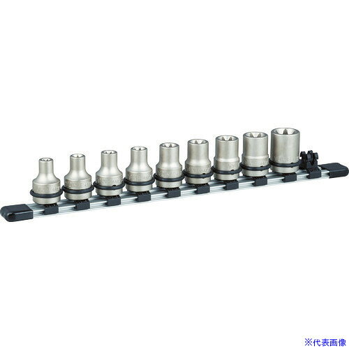 オレンジブック トラスコ中山　TRUSCOTONE インパクト用トルクスソケットセット(ホルダー付) 9pcs 〔品番:HATXE409〕[ 注番:8109174]特長●ソケットの取り外しが容易なアルミタイプのソケットホルダで作業効率がアッ...