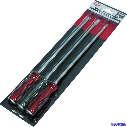 オレンジブック トラスコ中山　TRUSCOTONE 長軸ドライバーセット(貫通) 3pcs 〔品番:KLD3〕[ 注番:8109176]特長●全長は380mmと長く、スタンダードでは届かない箇所の作業に最適です。●軸が4角形状の貫通ドライバ...