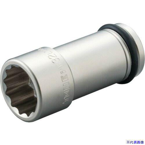 オレンジブック トラスコ中山　TRUSCOTONE インパクト用ロングソケット(12角) 対辺寸法23mm 差込角19.0mm 〔品番:6NW23L100〕[ 注番:8109662]特長●外観品質と防錆力の向上を図った無電解メッキ仕様のイン...