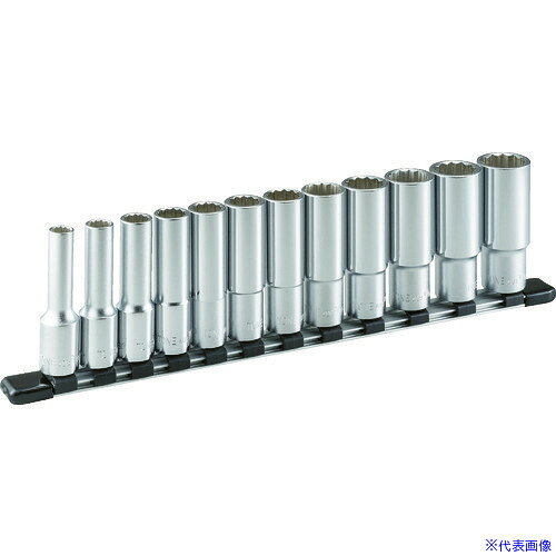 オレンジブック トラスコ中山　TRUSCOTONE ディープソケットセット(12角・ホルダー付)インチサイズ 12pcs 〔品番:HDBL412〕[ 注番:8109747]特長●ソケットの取り外しが容易なアルミタイプのソケットホルダで作業効...
