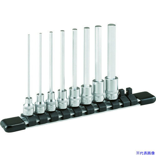 オレンジブック トラスコ中山　TRUSCOTONE ロングヘキサゴンソケットセット(ホルダー付) 8pcs 差込角6.35mm 〔品番:HH208L〕[ 注番:8109748]特長●ロングタイプはスタンダードタイプより35〜43mm長くして...