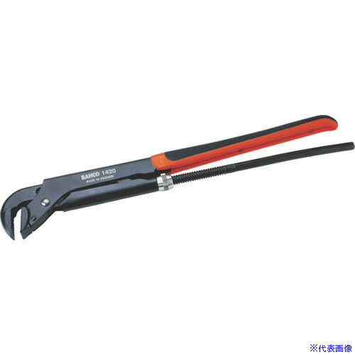 オレンジブック トラスコ中山　TRUSCOBAHCO パイプレンチ エルゴハンドル 全長430mm つかみしろ65mm あごの厚み15mm 〔品番:1420〕[ 注番:8131323]特長●広い角度での作業性により、強力なつかみが可能です。...