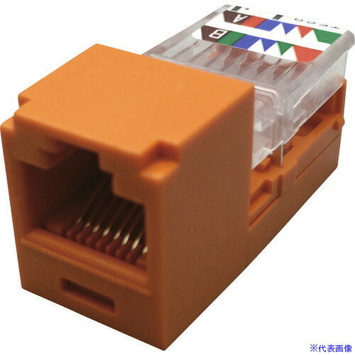 オレンジブック トラスコ中山　TRUSCOPANDUIT カテゴリ5Eモジュラージャック オレンジ 〔品番:CJ588ORY〕[ 注番:8146616]特長●キャップの結線順序識別用カラーコードシールで施工ミスを防止します。●AWG22〜2...