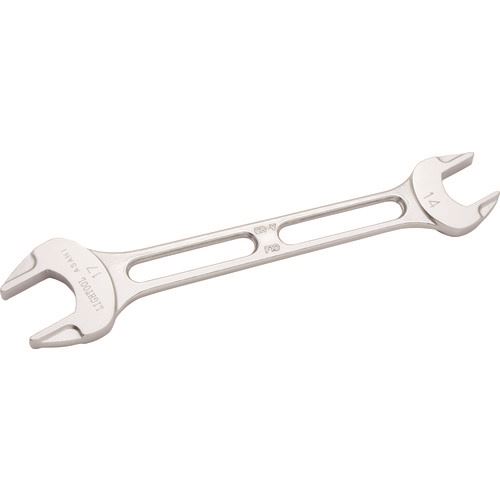 オレンジブック トラスコ中山　TRUSCOASH ライツールやり形両口スパナ14mm×17mm 〔品番:LSX1417〕[ 注番:8165374]特長●メーカー比で20％以上軽量化するとともに省資源を目指した工具です。●JIS S級です。用...