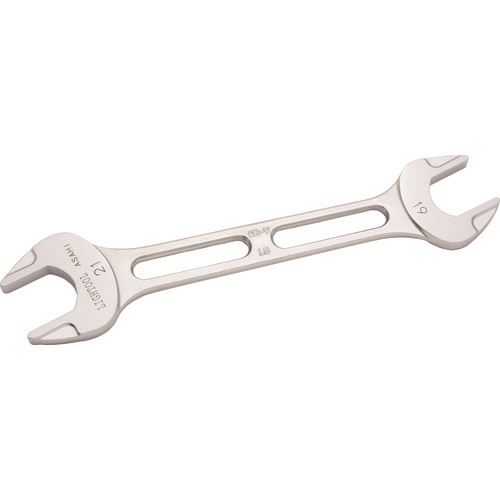 オレンジブック トラスコ中山　TRUSCOASH ライツールやり形両口スパナ19mm×21mm 〔品番:LSX1921〕[ 注番:8165376]特長●メーカー比で20％以上軽量化するとともに省資源を目指した工具です。●JIS S級です。用...