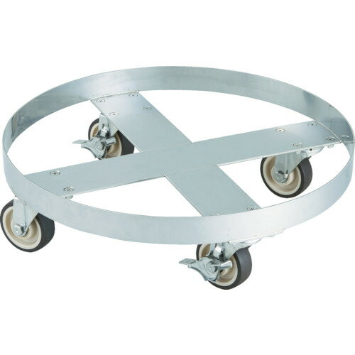 オレンジブック トラスコ中山　TRUSCOTRUSCO SUS304 ドラム缶台車 200L ステン金具 NU車輪 〔品番:SD200SNU〕[ 注番:8185150]特長●オールステンレス製のドラム缶用平台車です。●本体、およびキャスター...