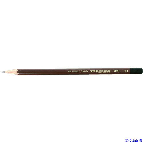 オレンジブック トラスコ中山　TRUSCOフエキ 建築用鉛筆 2H (6本入) 〔品番:KE2H6〕[ 注番:8185631]特長●強くなめらかな書き味の建築用鉛筆です。●両端を面取りしているため耳にかける場合も安心です。用途●木材、コンク...