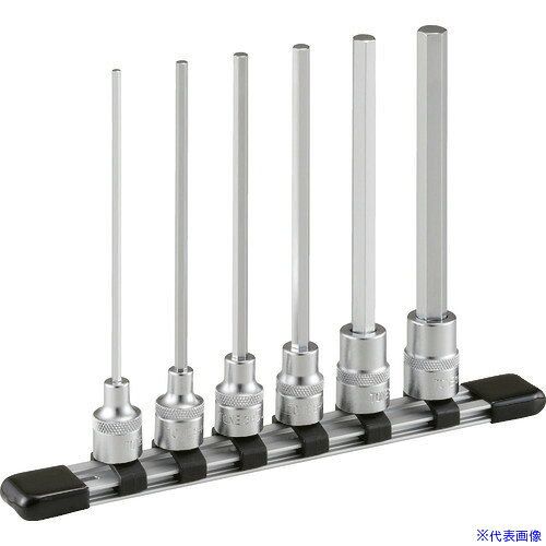 オレンジブック トラスコ中山　TRUSCOTONE 超ロングヘキサゴンソケットセット(ホルダー付)6pcs 〔品番:HH306LL〕[ 注番:8188708]特長●ソケットの取り外しが容易なアルミタイプのソケットホルダで作業効率がアップしま...