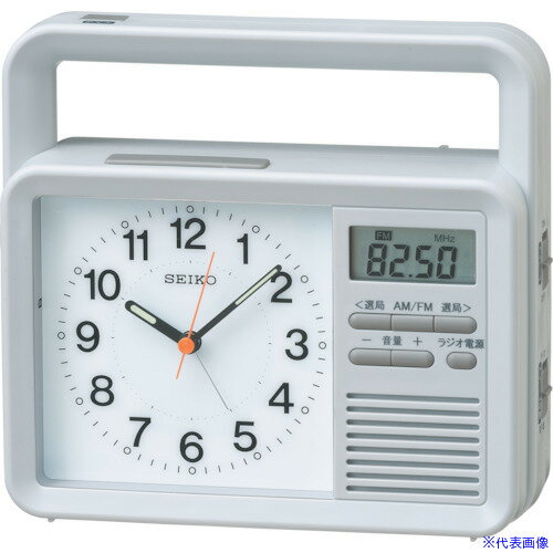 オレンジブック トラスコ中山　TRUSCOSEIKO アナログ防災クロック 〔品番:KR885N〕[ 注番:8202496]特長●AM/FMラジオ、LEDライト、非常用ブザー、手回し充電がついた防災クオーツ目ざまし時計です。●手回し充電でス...