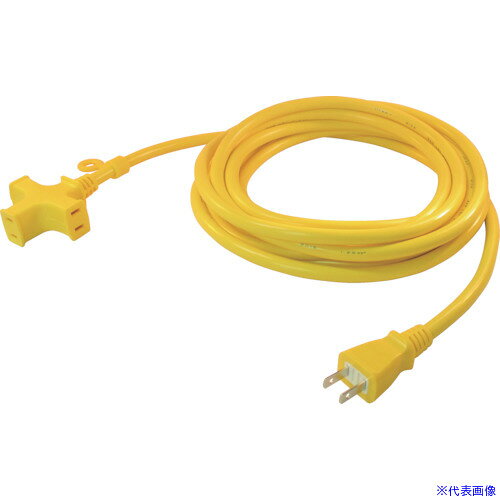 オレンジブック トラスコ中山　TRUSCO正和電工 トライアングルマルチタップ 125V−15A 5m 黄 〔品番:VCTM5Y〕[ 注番:8219482]特長●十字型タイプの延長コードです。●トラッキング防止のため、プラグ部分に中ゴマ(メ...