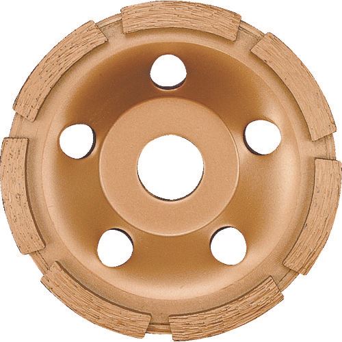 オレンジブック トラスコ中山　TRUSCOIWOOD ドライカップ 100X15 〔品番:89708〕[ 注番:8275310]特長●外周にダイヤモンドチップを配し、研削が可能です。●基板の冷却穴で蓄熱を軽減。用途●硬質コンクリート、石材、...