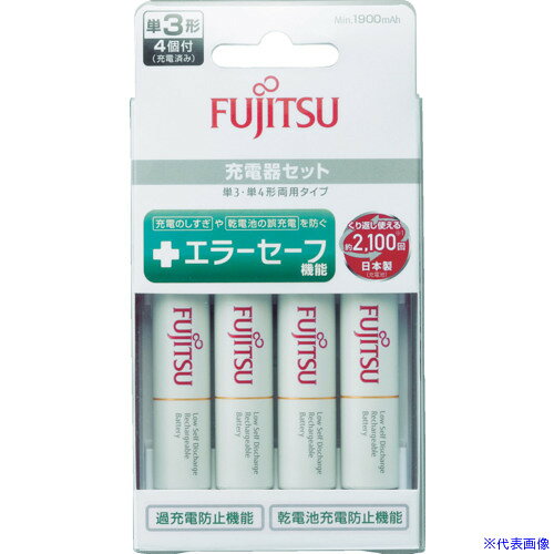 オレンジブック トラスコ中山　TRUSCOFDK ニッケル水素充電池 スタンダード充電器セット(付属電池単3×4本、充電時間約6時間) 〔品番:FCT345FXJSTFX〕[ 注番:8279282]特長●単3形、単4形ニッケル電池・水素充電...
