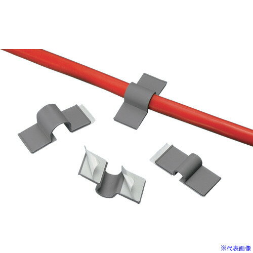 オレンジブック トラスコ中山　TRUSCOPANDUIT 固定具コードクリップ ゴム系粘着テープ付き グレー(100個入) 〔品番:A2C12AC8〕[ 注番:8281371]特長●両面テープが両側についており、しっかりと固定できます。用途...