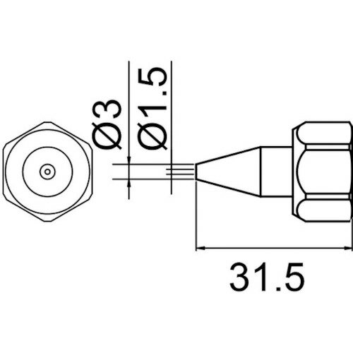 オレンジブック トラスコ中山　TRUSCO白光 ノズル N−1.5 袋ナット付 〔品番:801N1.5〕[ 注番:8283945]特長●806、801用交換ノズルです。仕様●品名：ノズルφ1.5●摘要：806仕様2●ガンタイプ●1液性材質/...